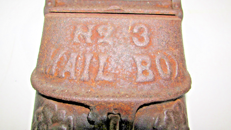 VINTAGE CAST IRON MAIL BOX # 3. | eBay