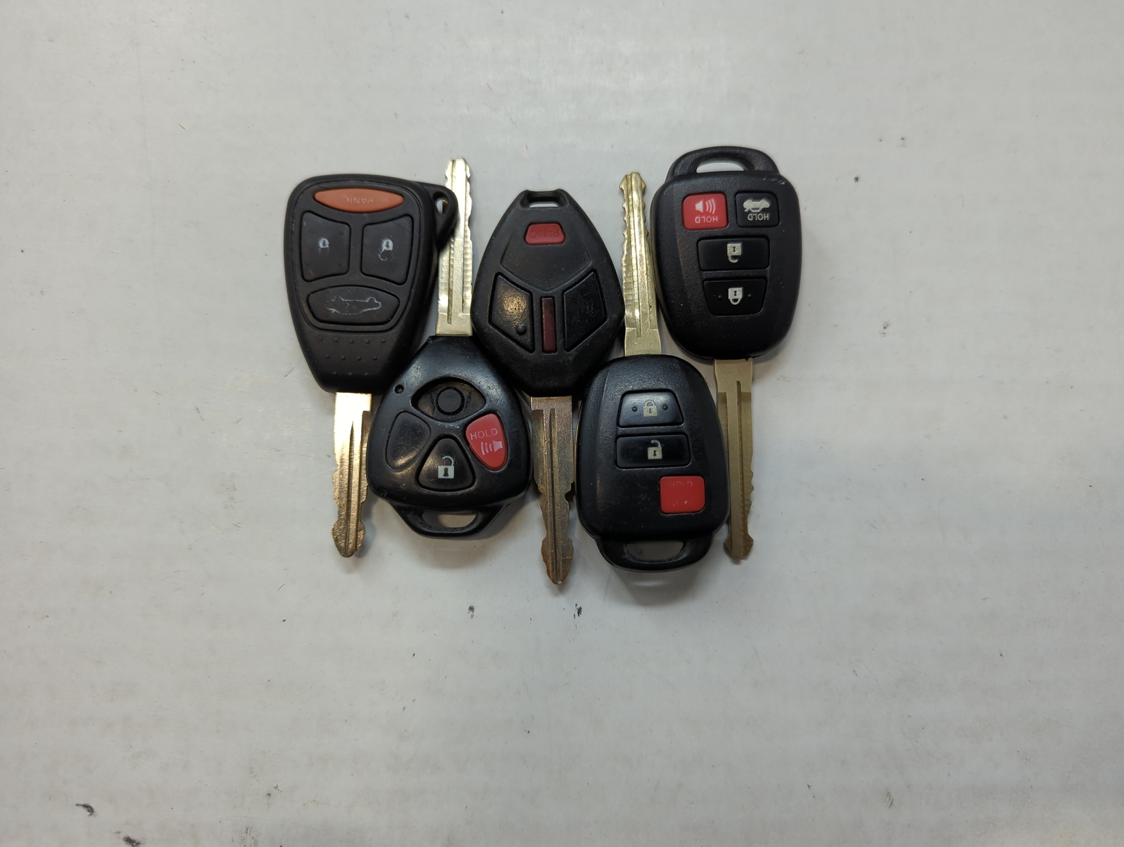 Lot of 5 Aftermarket Keyless Entry Remote Fob MIXED FCC IDS MIXED PART ...