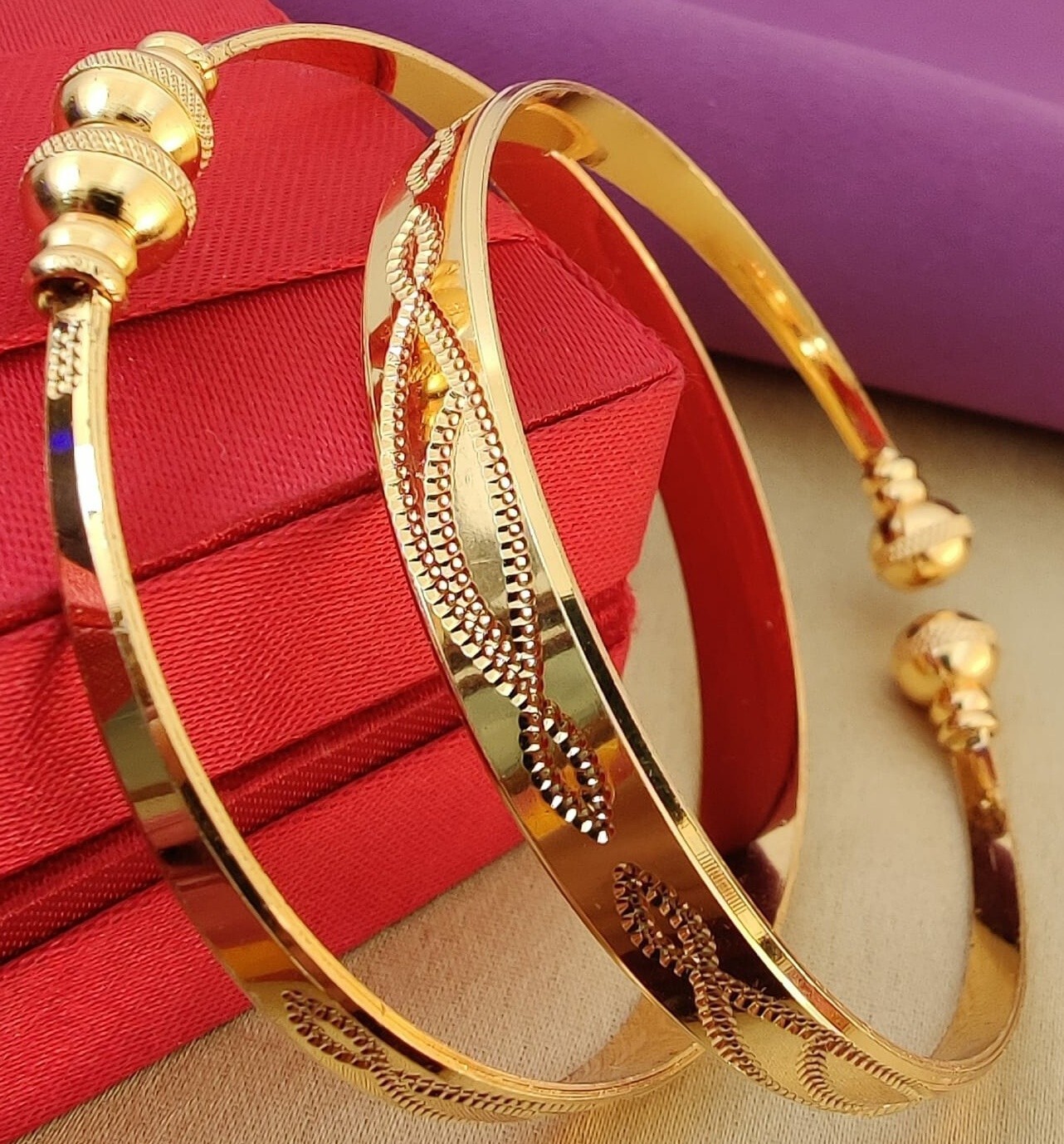 Indian Gold Plated Bollywood Style Pair Of Bangles Chudi Kada Jewelry ...