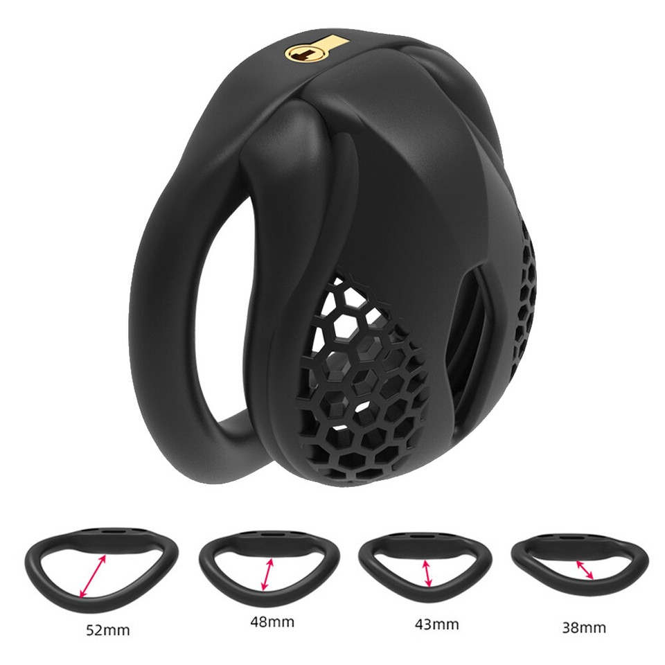 NEW Beehive Pro Breathable Cage Male Chastity Device Mini Lock 2 Type Rings Man | eBay