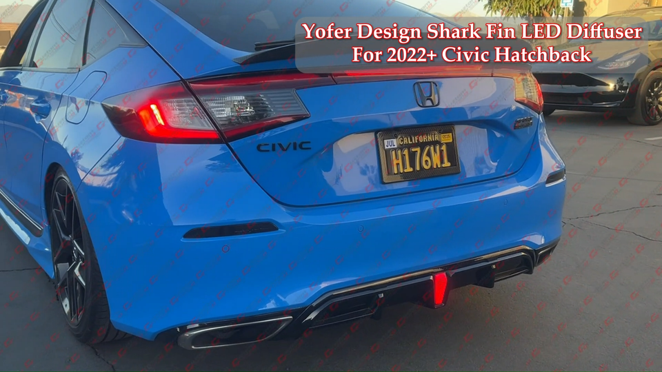 FOR 22-26 HONDA CIVIC HATCHBACK FL1 FL2 YOFER V1 GLOSSY LED REAR BUMPER ...