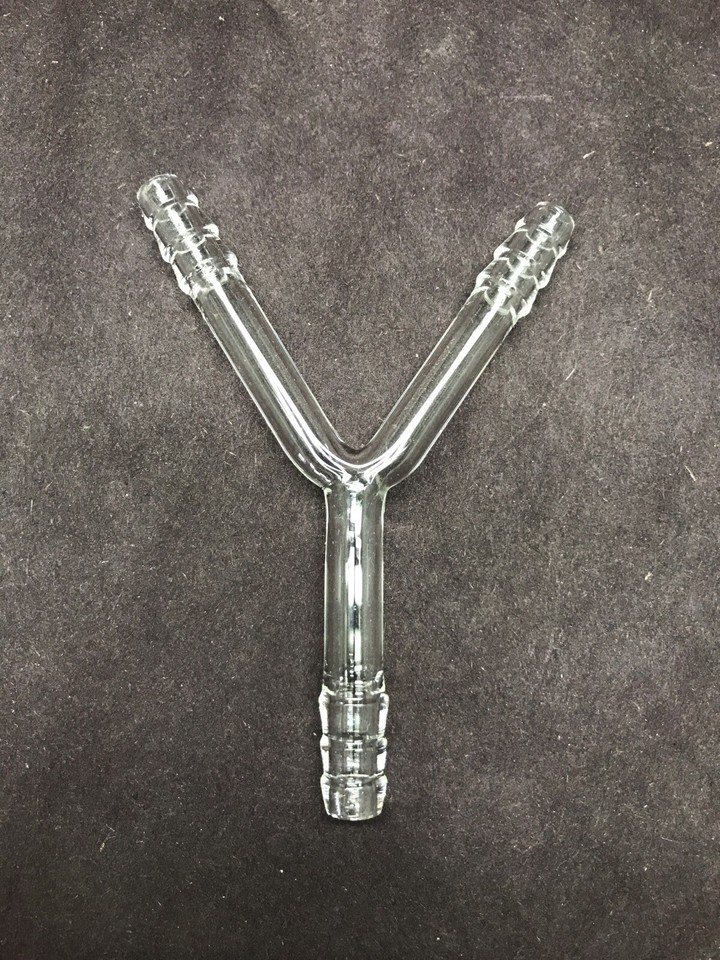 New CHEMGLASS Glass Y Shaped Serrated Connecting Tube 9mm OD CG-4023-01 ...