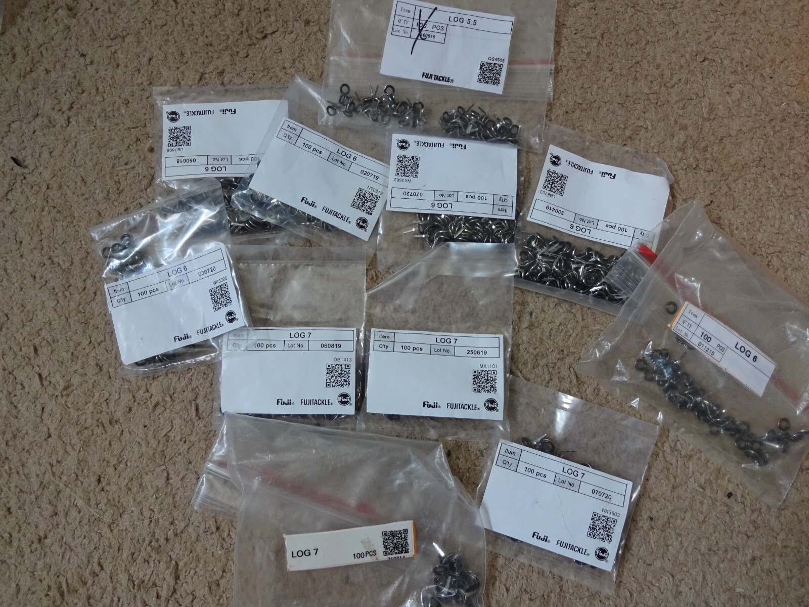 Bulk Rod Building Wrapping Fuji Discontinued LOG Silver Frame tip top ...