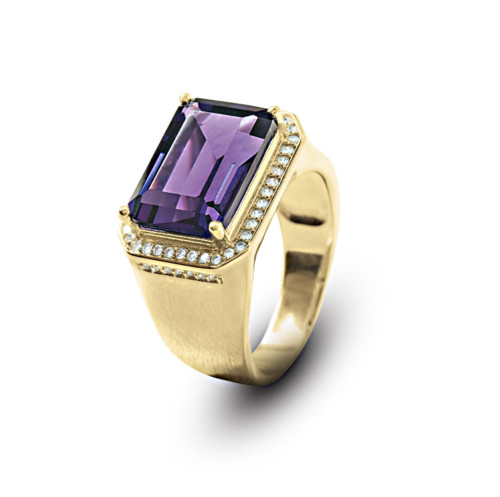 Natural Amethyst Diamonds Gemstone Men's Ring 14k Gold Finish Silver Ring | eBay