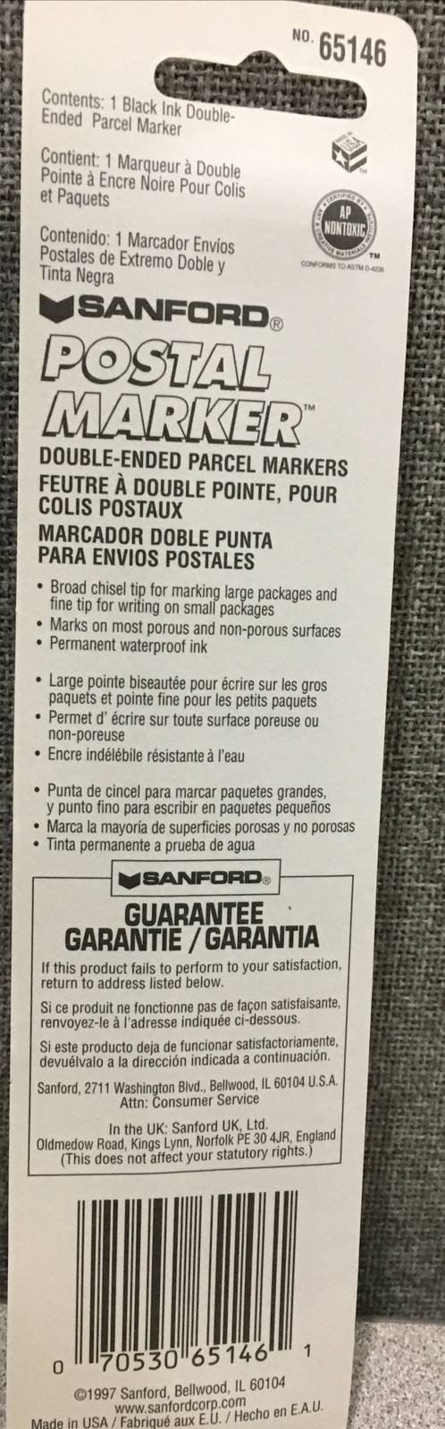 RARE Permanent Black Sanford Double Ended Postal Parcel Marker #65146 ...