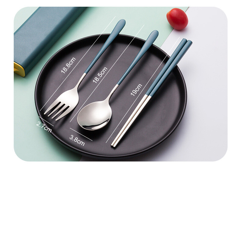 Portable Utensils Fork Spoon Chopsticks Travel Camping Cutlery Set ...