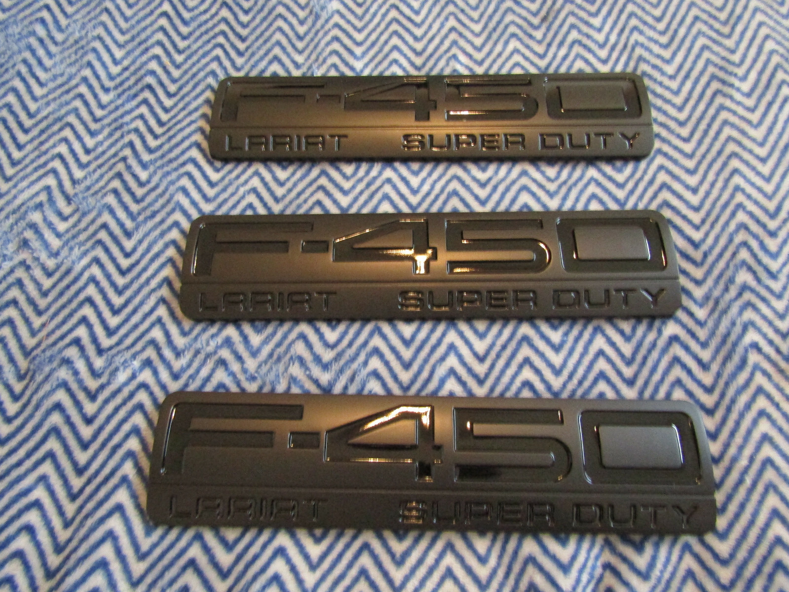 2005-2010 Ford F450 Lariat Fender Tailgate Emblems | 3x | Black