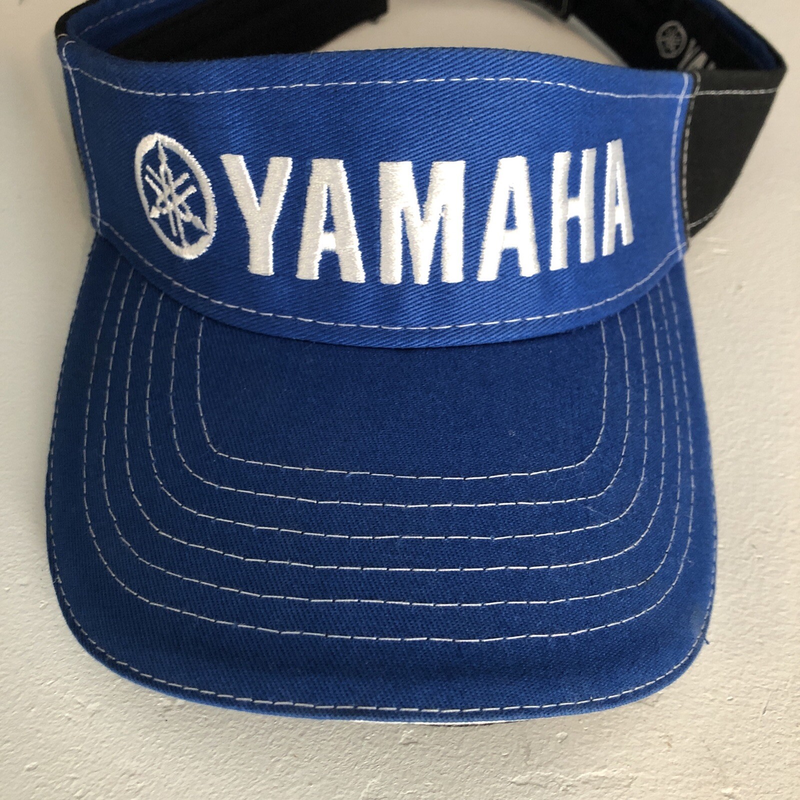YAMAHA Visor Hat Cap Blue Black White Yamaha Logo One… - Gem