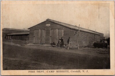 c1910s WWI CAMP MERRITT Cresskill, New Jersey Postcard FIRE DEPT ...