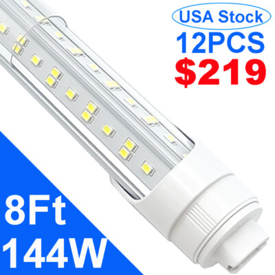 12/25 Pack T8 T12 R17D 8Ft Led Shop Light 2 Pin 8 Foot HO Led Bulbs ...