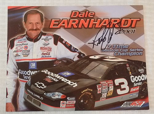 MEGA RARE 2001 DALE EARNHARDT SR Autographed Signed NASCAR Hero Card ...
