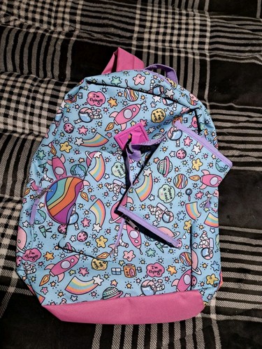 Girls Space Themed 4 Piece Backpack Pencil Case Lunch Bag And Puffy ...