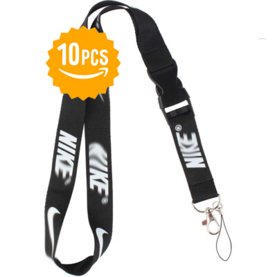 Nike 10 Pieces Set Lanyard Detachable Keychain Badge ID 10-Pack Black ...