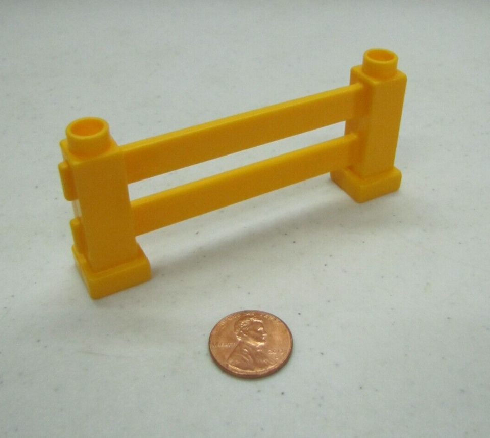 Lego Duplo GOLD YELLOW FENCE RAIL SECTION FENCING Zoo Construction ...