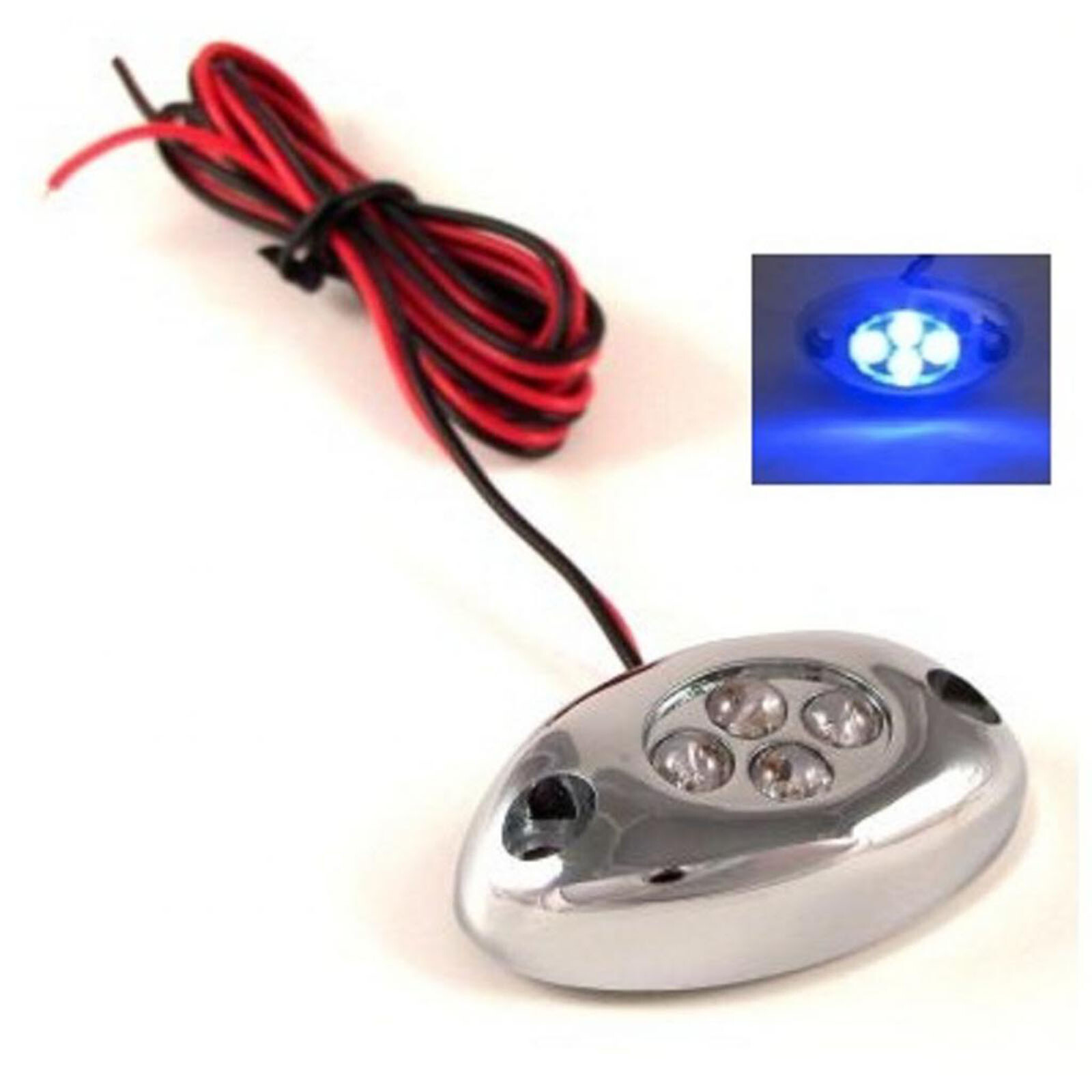 4Pc Blue LED Chrome Modules Motorcycle Car Truck Neon Under Glow Lights ...