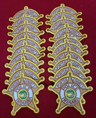 PORTER COUNTY INDIANA Patch Lot Trade Stock 20 police patches POLICE ...