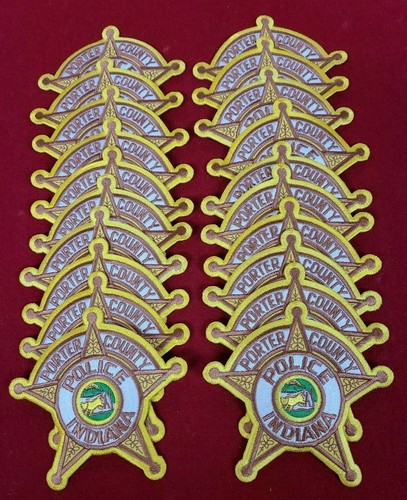 PORTER COUNTY INDIANA Patch Lot Trade Stock 20 police patches POLICE ...