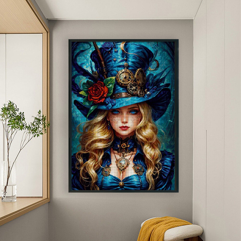 AU Full Embroidery Eco-cotton Thread 11CT Printed Blonde Witch Cross ...