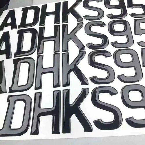 14 x 3D Gel Letters for Number Plates Car Registration Plate Digits ...