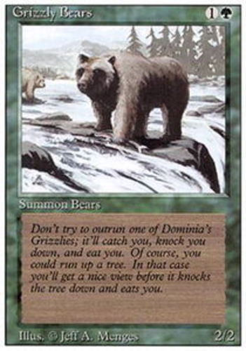 MTG magic cards 2x Grizzly Bears 3rd Edition Revised Light Play ...