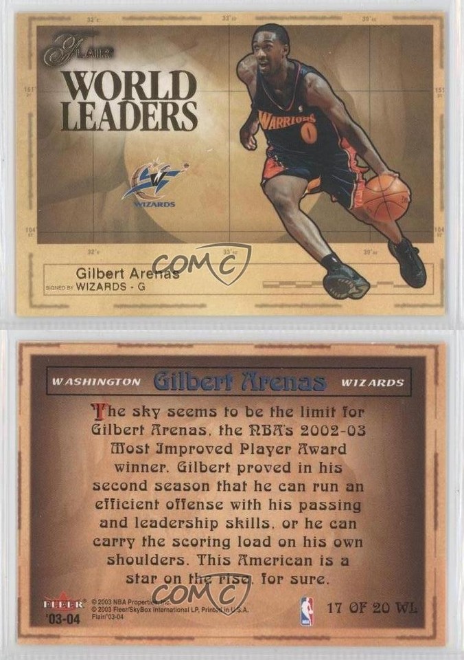 2003-04 Flair World Leaders Gilbert Arenas #17WL 0a1 | eBay