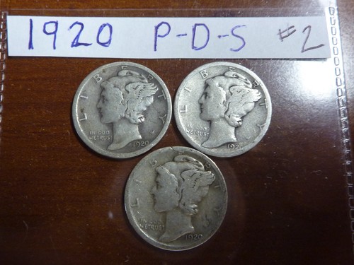 1920 PDS MERCURY DIMES P,D,S set | eBay