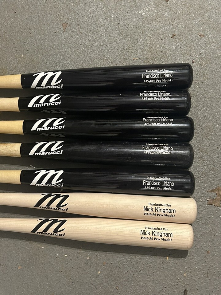 MLB GAME OFFICIAL Bats Belonging to Nick Kingham and Francisco Liriano ...