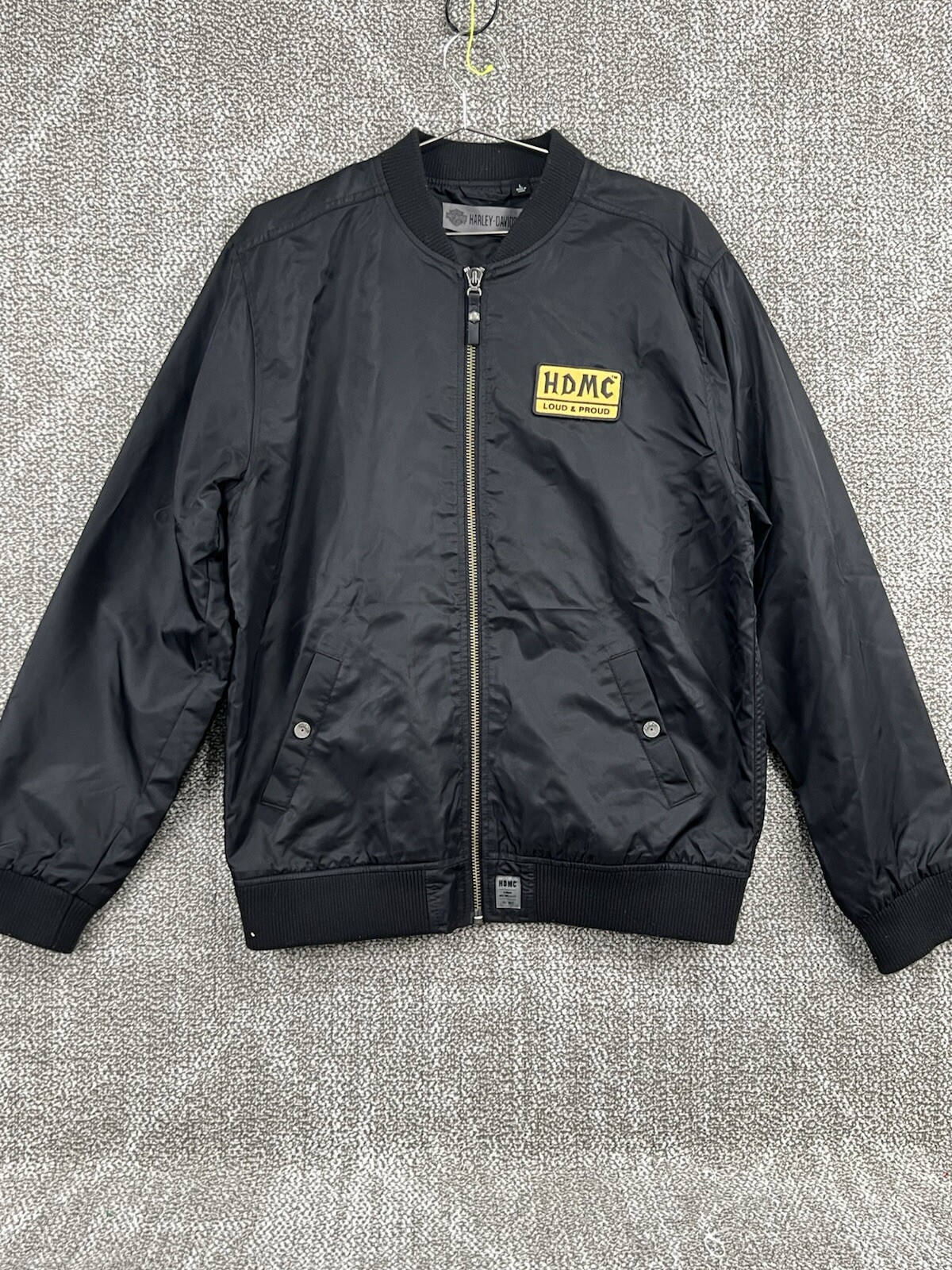 Harley Davidson Black Military Bomber Jacket Large V… - Gem