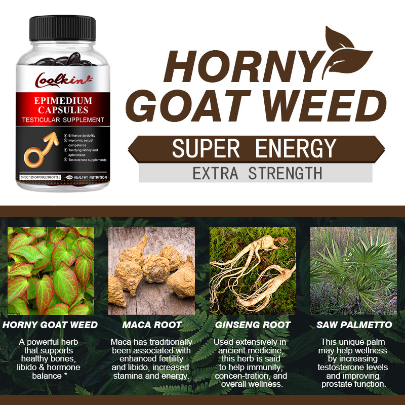 Epimedium 6850mg - Horny Goat Weed - Energy & Endurance, Testosterone ...