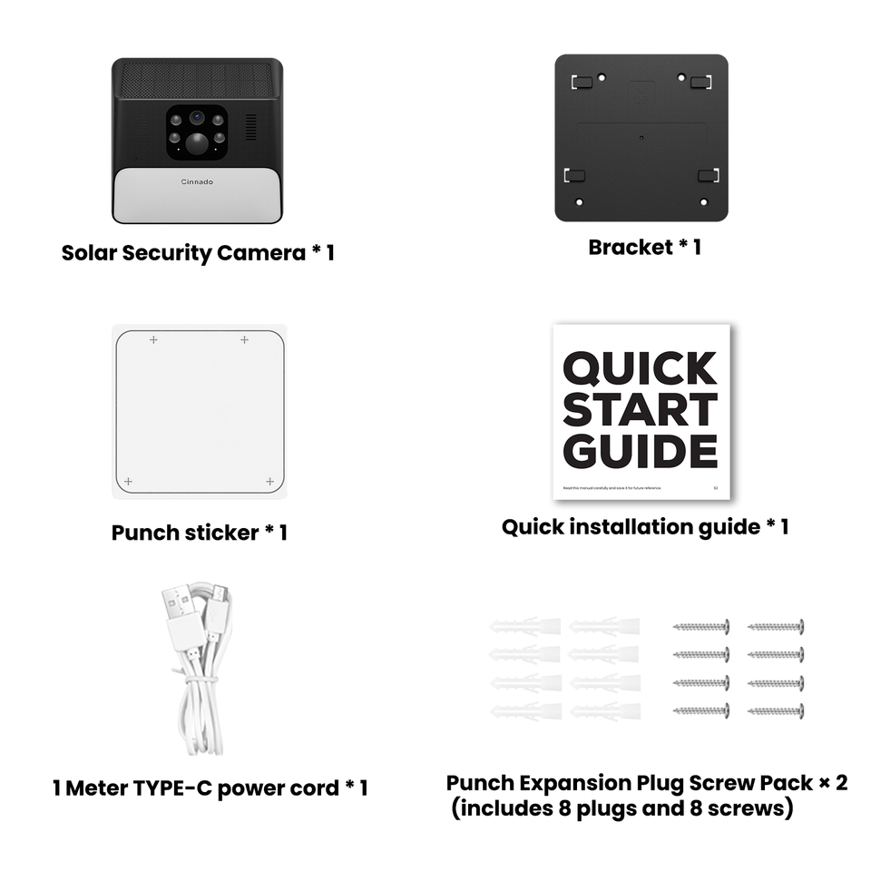 Cinnado Solar Security Camera System Wireless Outdoor Home Wifi Human ...
