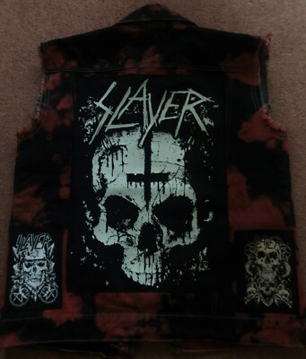 Slayer Raining Blood Battle Jacket Cut-Off Patch Denim Reign In Blood ...
