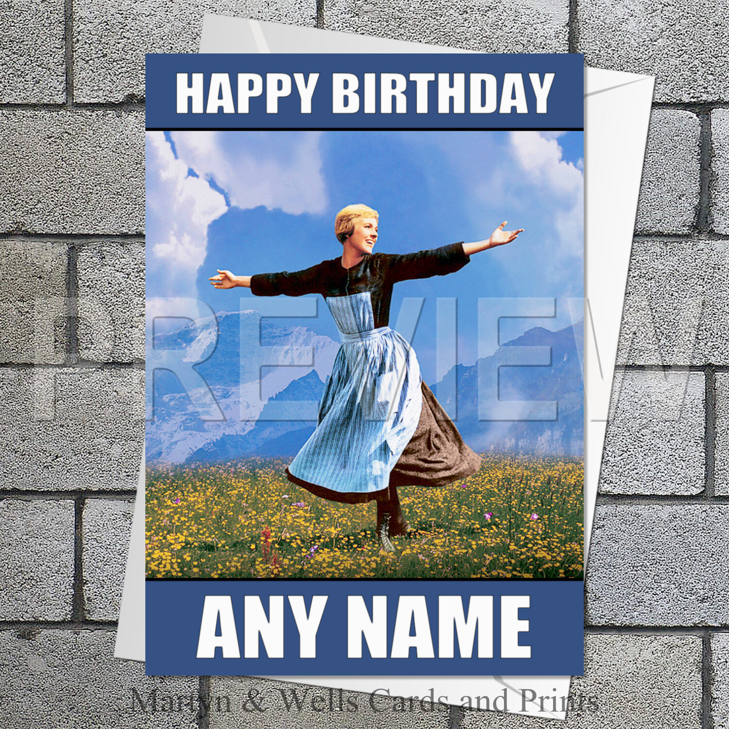 Sound of Music birthday card. 5x7 inches. Personalised card, plus ...