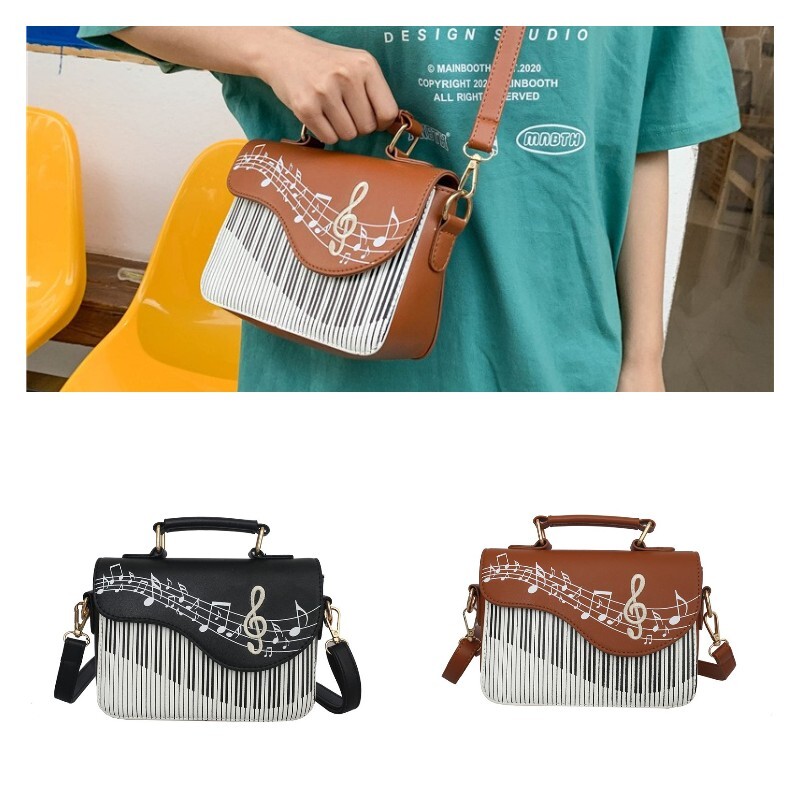 Handbag Organ Music PU Leather Shoulder Bag Women Girl Accessory ...