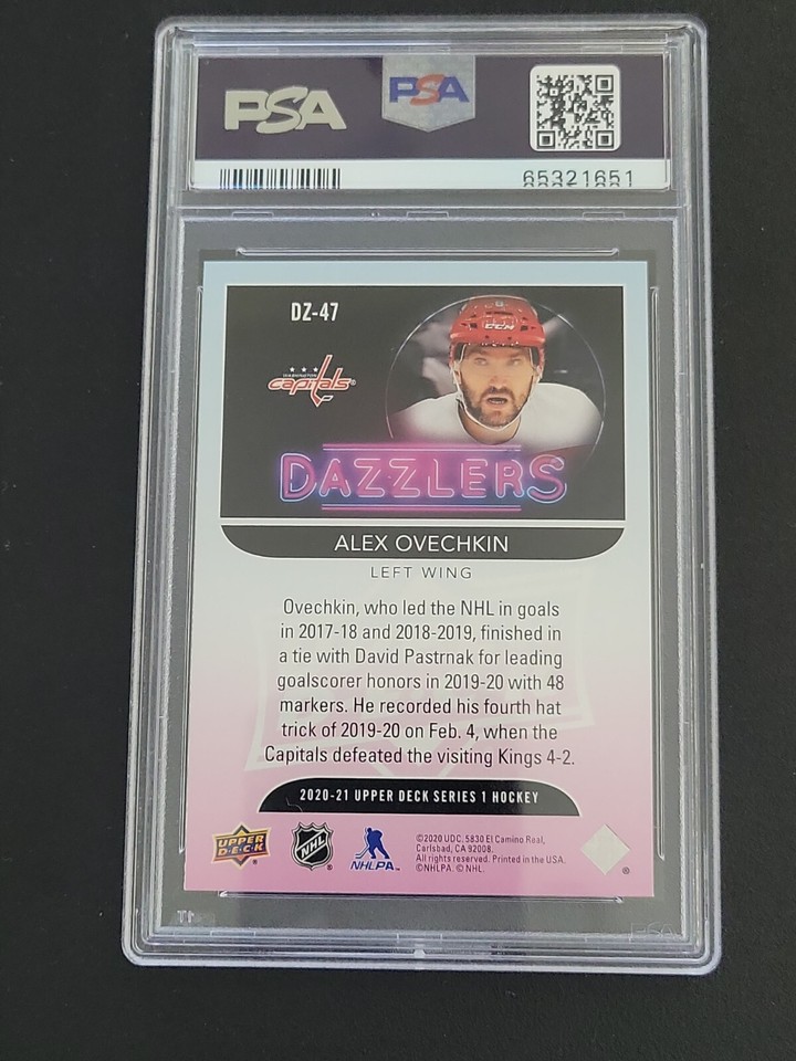 2020-21 Upper Deck Dazzlers Green Alex Ovechkin #DZ-47 PSA 10 GEM MINT ...