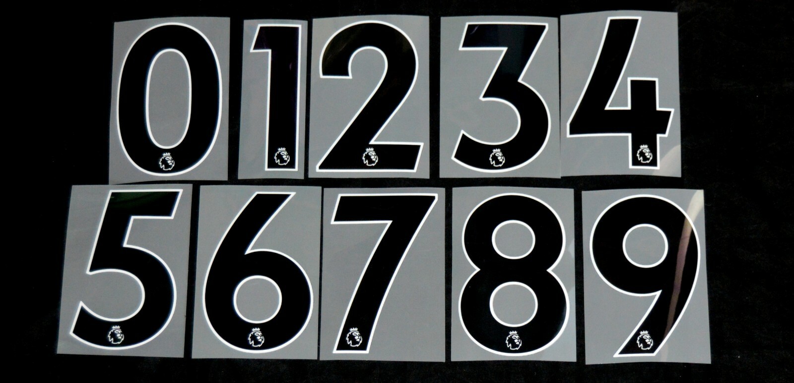 Official Premier League 201718/19 Black Short Numbers 0-9 Player size ...