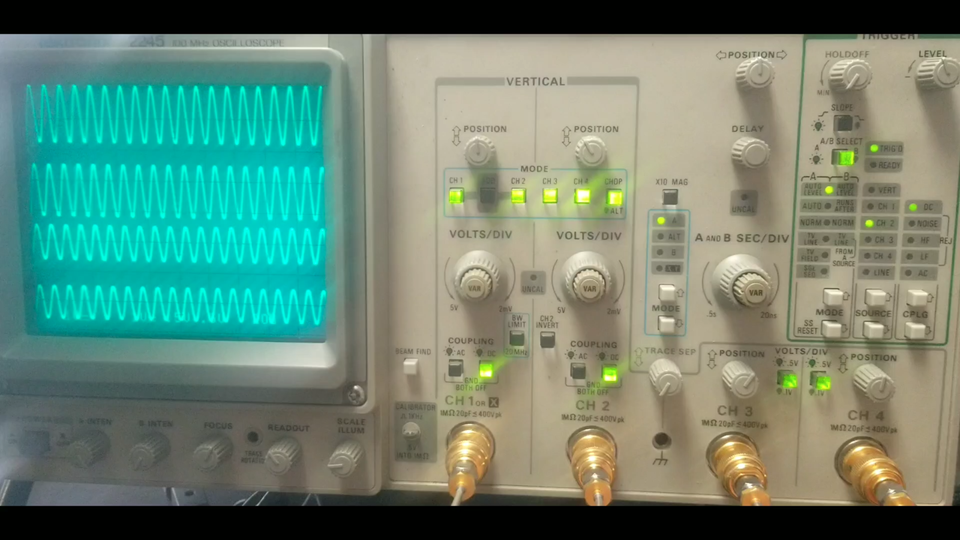 Tektronix 2245 Oscilloscope 100MHz 4 ch. 2 probes WORKS GREAT & BRIGHT ...