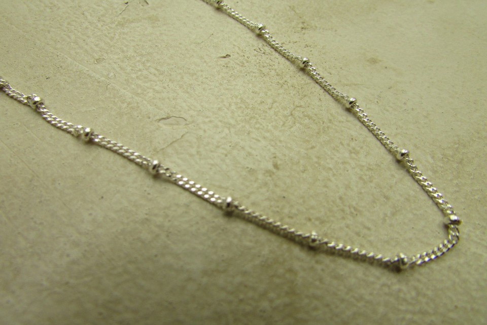 Dainty Sterling Silver Choker Necklace Satellite Ball Chain All Length ...