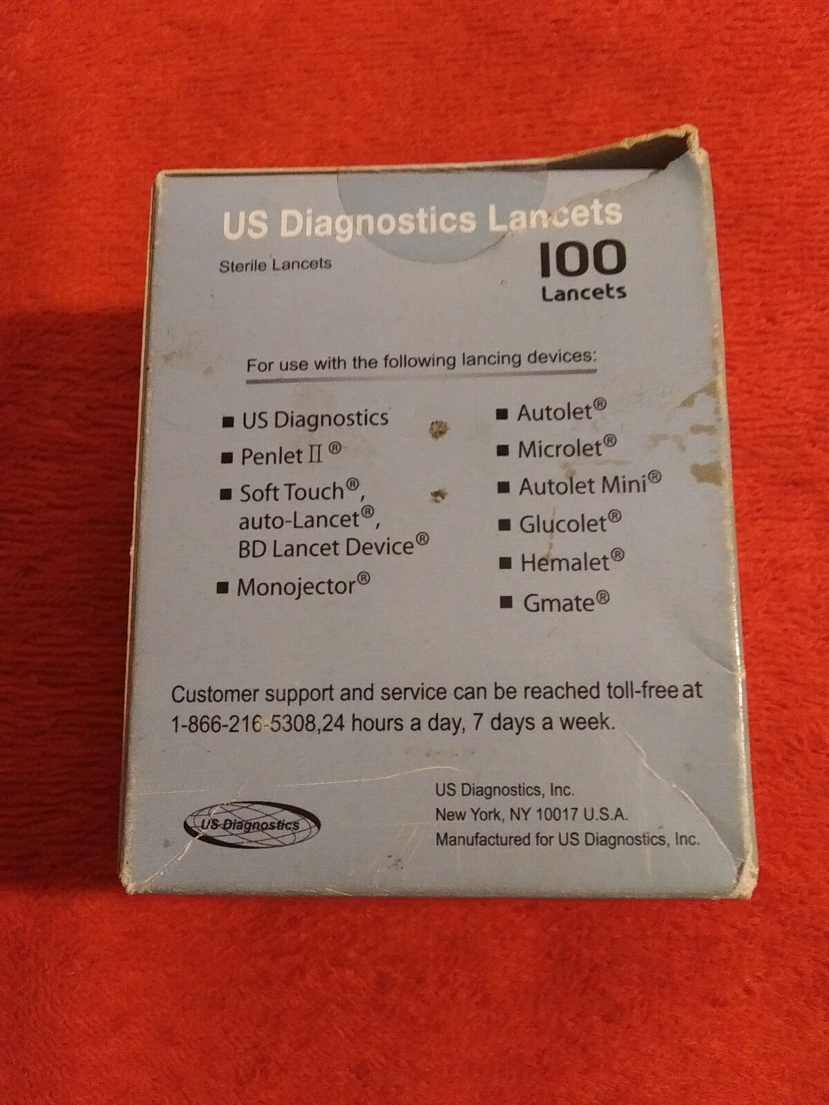 US DIAGNOSTICS 100 STERILE LANCETS 30G IN UNOPENED BOX COMPATIBLE MANY ...
