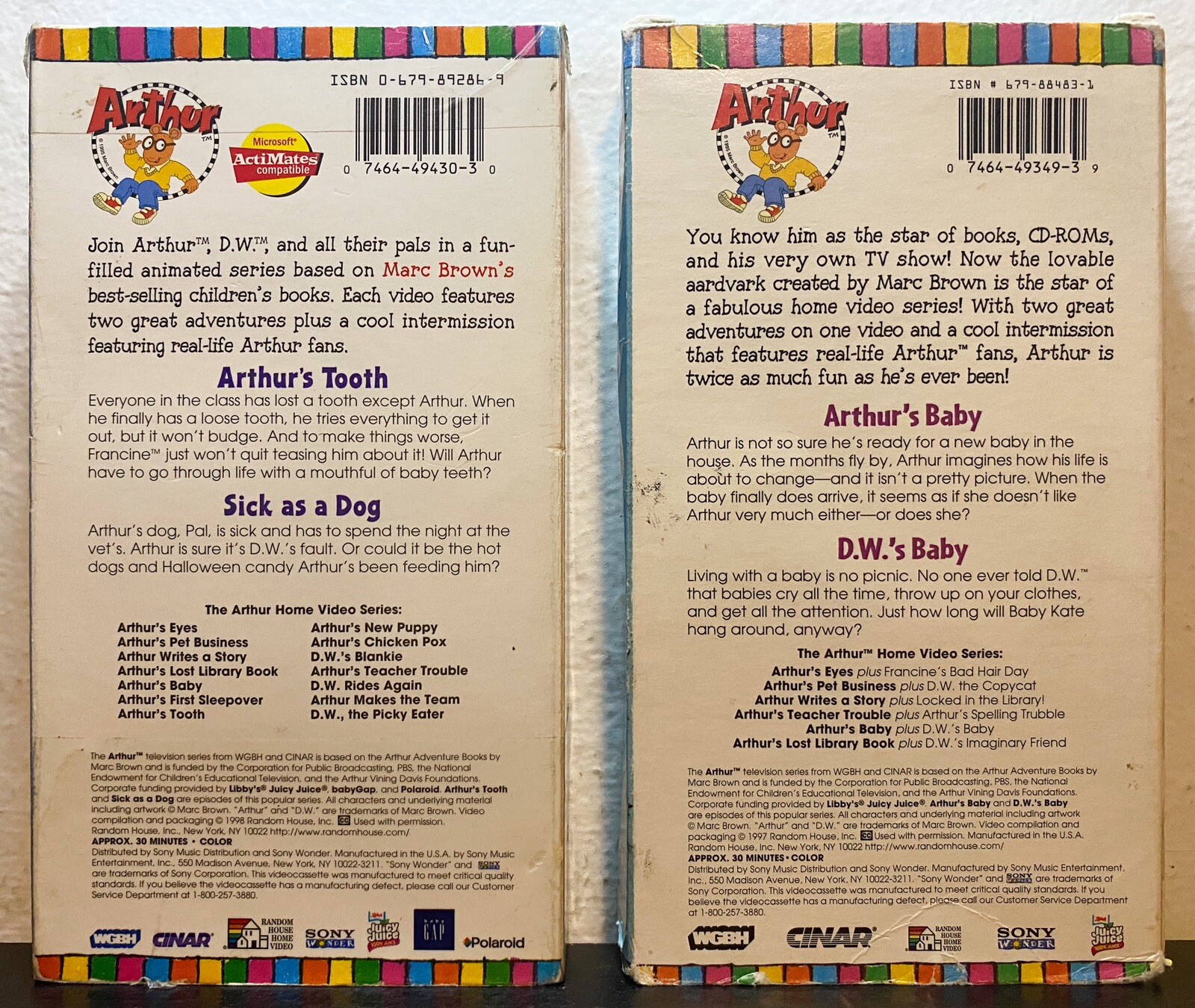 2x Arthur VHS Tape Lot (Arthur’s Tooth & Arthur’s Baby) 74644943030| eBay