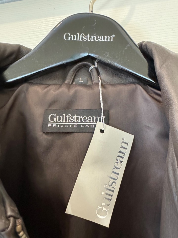 Gulfstream Embroidered Leather Captain's Jacket | Large | eBay