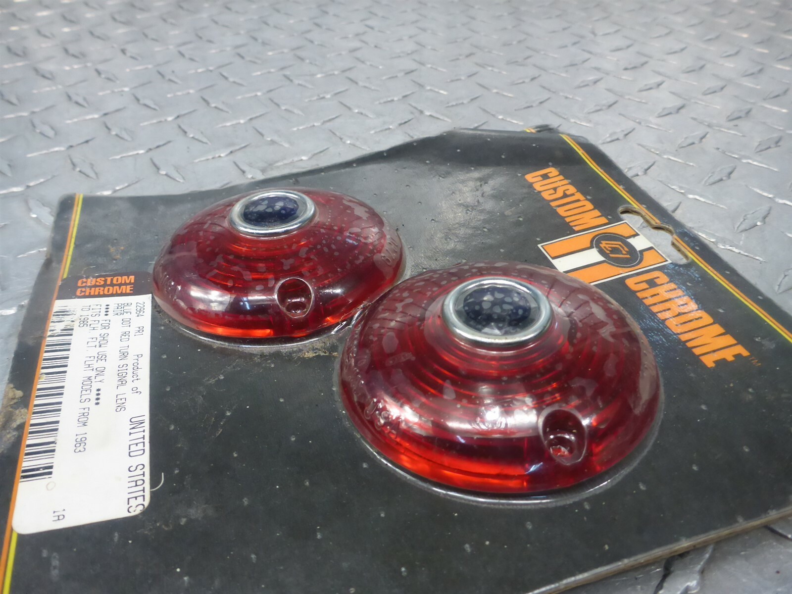 Custom Chrome Blue Dot Red Turn Signal Lens Fits FLH FLT FLHT 63 - 85 ...