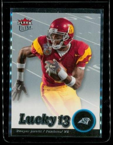 2007 FLEER ULTRA LUCKY 13 Football Card #213 DWAYNE JARRETT Carolina ...