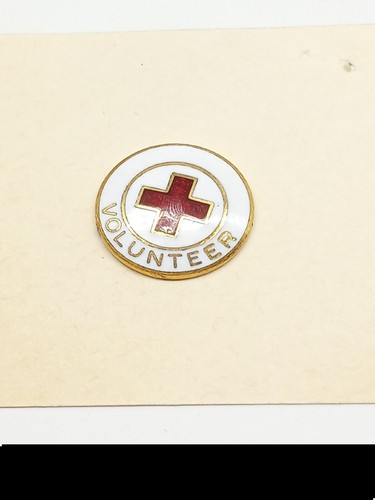 Red Cross Volunteer Badge Lapel Pin Red And White Enamel On Gold Tone ...