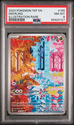 PSA 8 Deerling Illustration Rare #165 2024 Pokemon Tef Temporal Forces ...