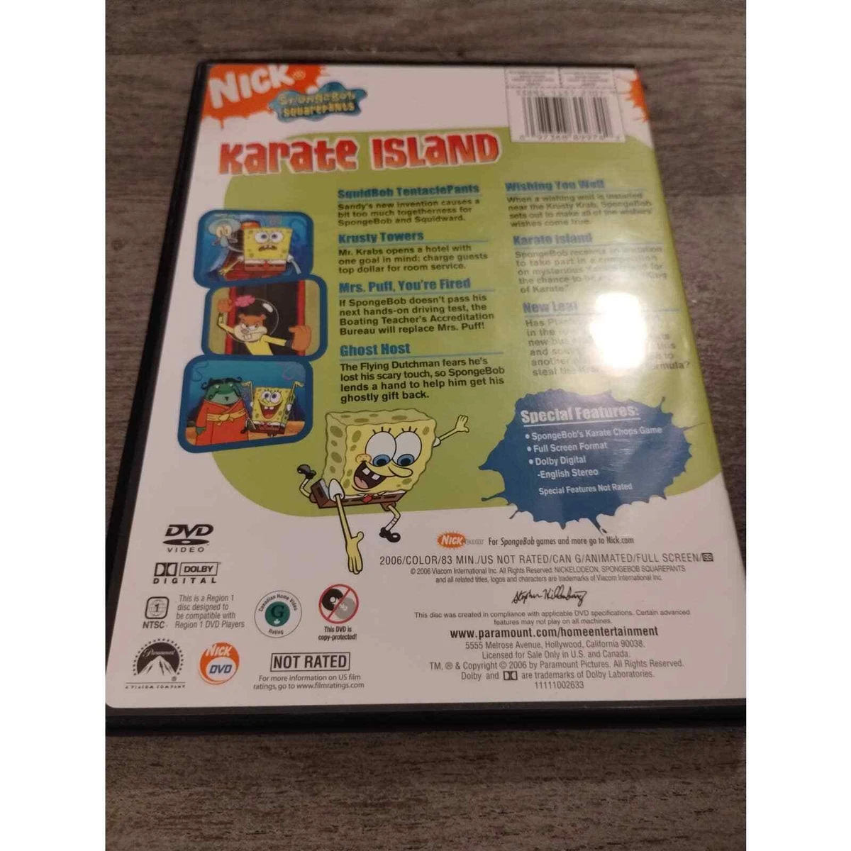 Spongebob Karate Island Dvd Back