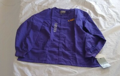 Wonderwink Scrubs Unisex Adult LSU Tigers Button-up Long Sleeve Purple ...
