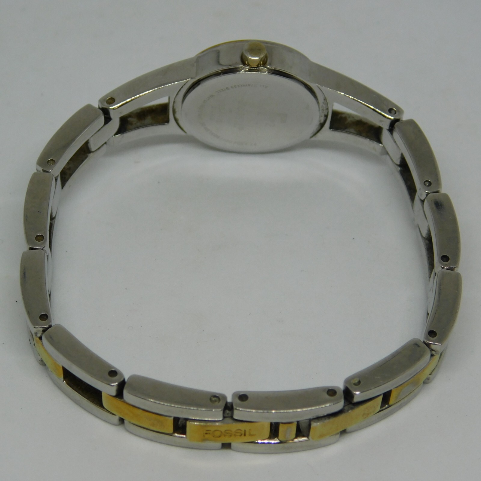 FOSSIL F2 ES-9495 All Stainless Steel Quartz Women's Watch Sz. 6" New ...