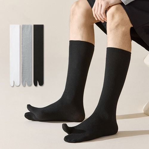 3Pairs Anti Slip Two Toed Cotton Socks Business Women Men Split Toe ...