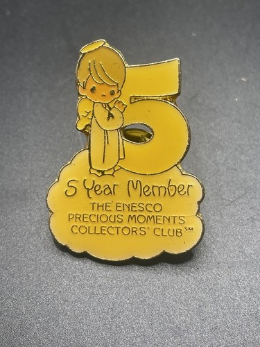 Precious Moments Label Pin 5 Year Member Collectors Club 1984 Enesco | eBay