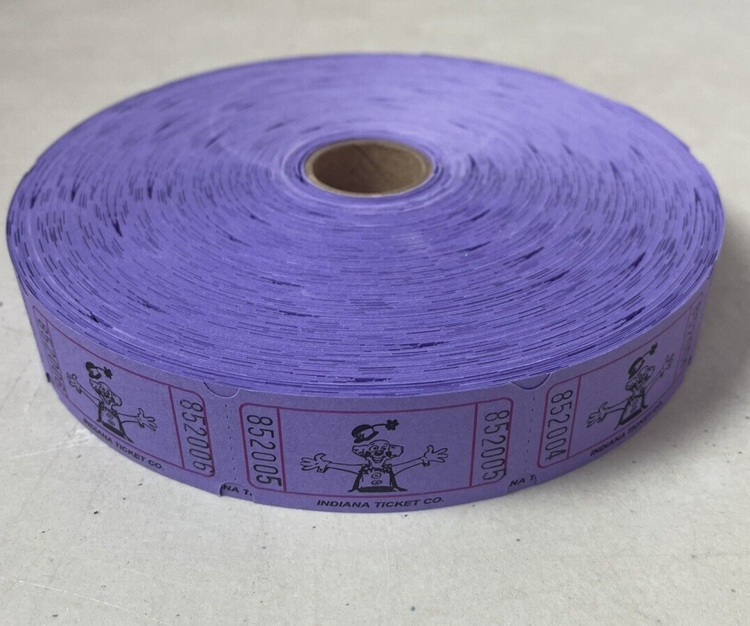 Clown Emoji Event Tickets Purple Roll of 2000 Single Stub For Carnival ...